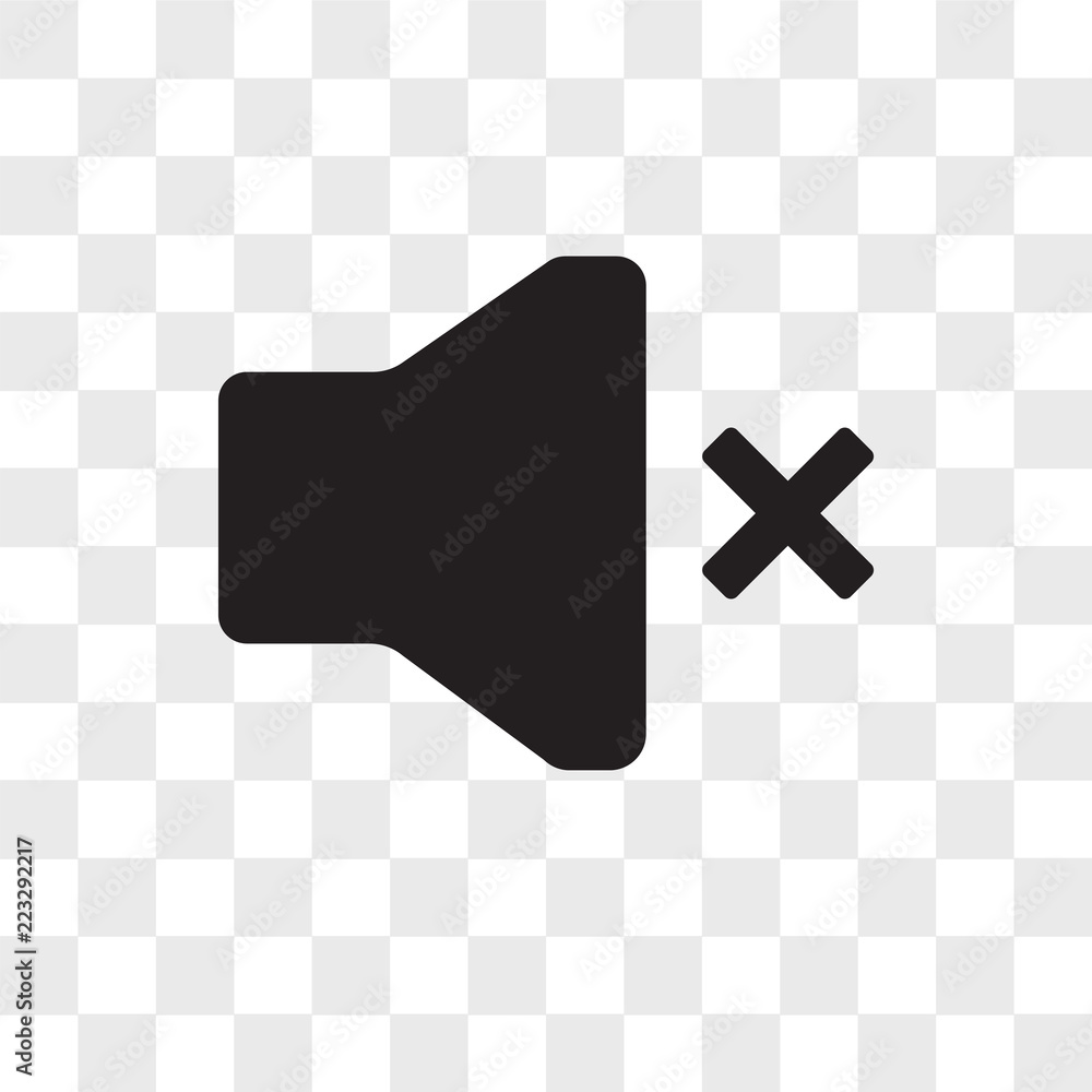 Mute vector icon isolated on transparent background, Mute logo design ...