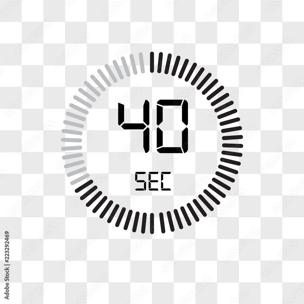 The 40 seconds vector icon isolated on transparent background, The 40 ...