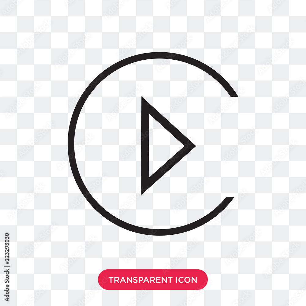 Play button vector icon isolated on transparent background, Play button ...