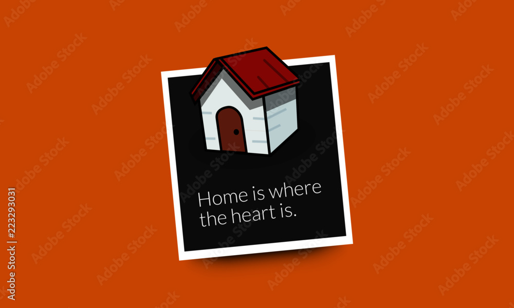 Home is where the heart is quote poster design Stock Vector | Adobe Stock