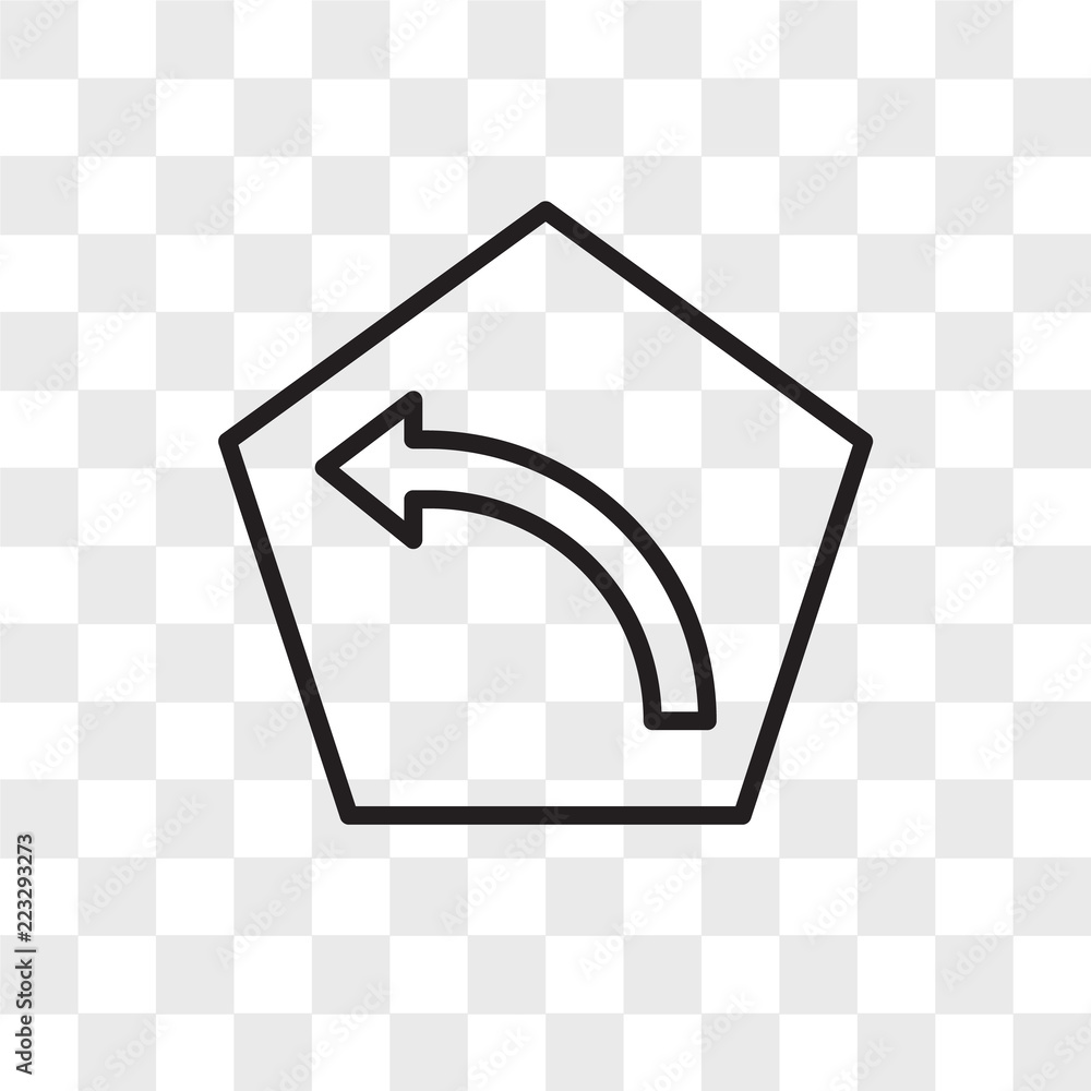 Turn left vector icon isolated on transparent background, Turn left ...