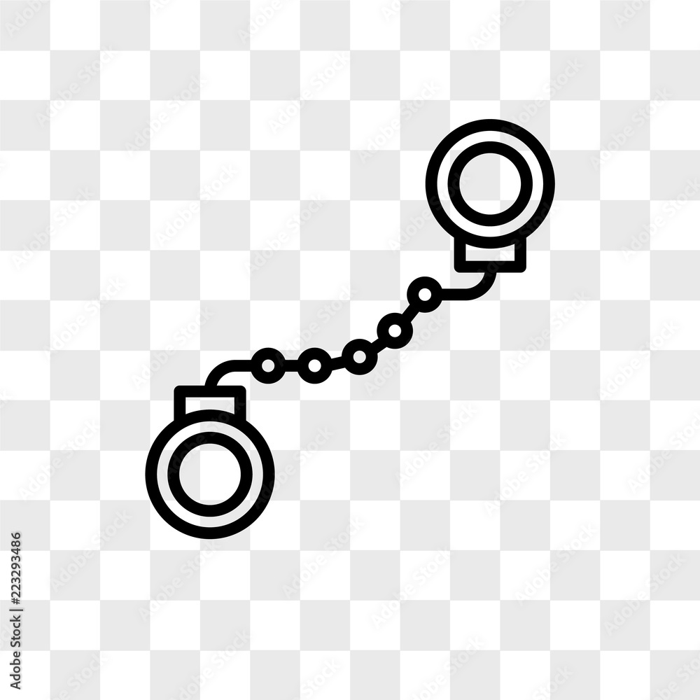 Handcuffs vector icon isolated on transparent background, Handcuffs ...