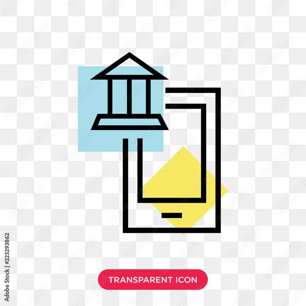 Online banking vector icon isolated on transparent background, Online ...