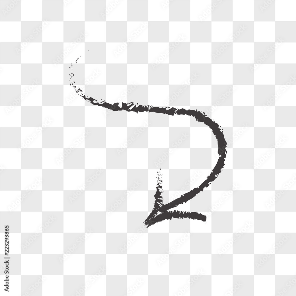 Sketched arrow vector icon isolated on transparent background, Sketched ...