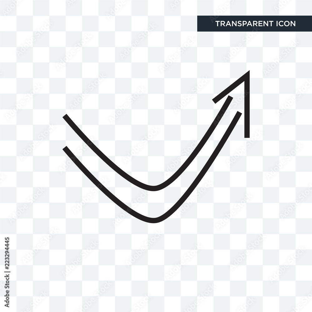 check mark arrow vector icon isolated on transparent background, check ...