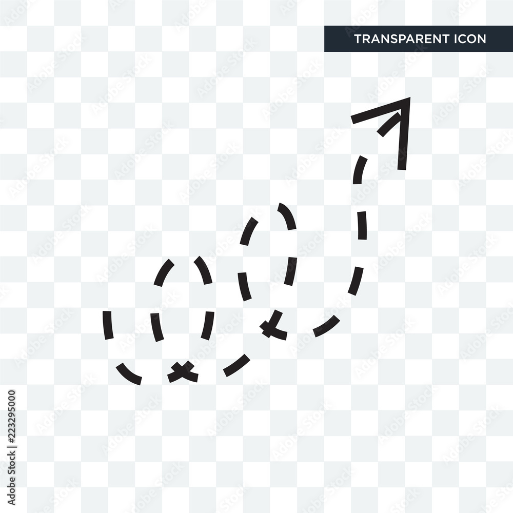 Curly dotted arrow vector icon isolated on transparent background ...