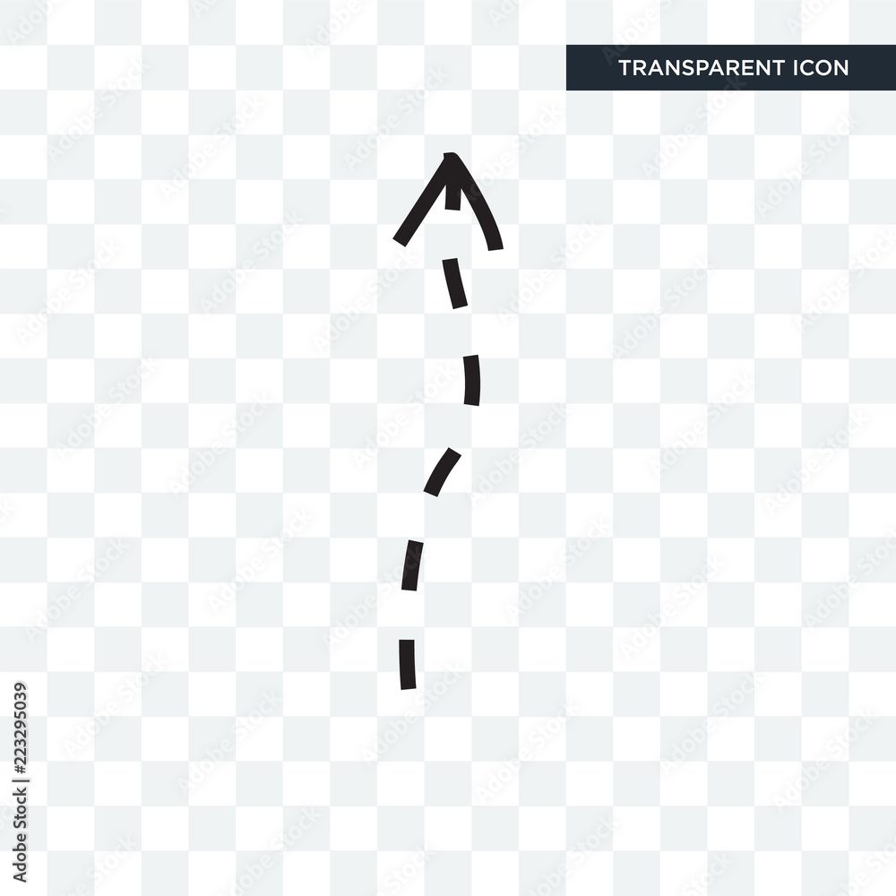 Up broken line arrow vector icon isolated on transparent background, Up ...