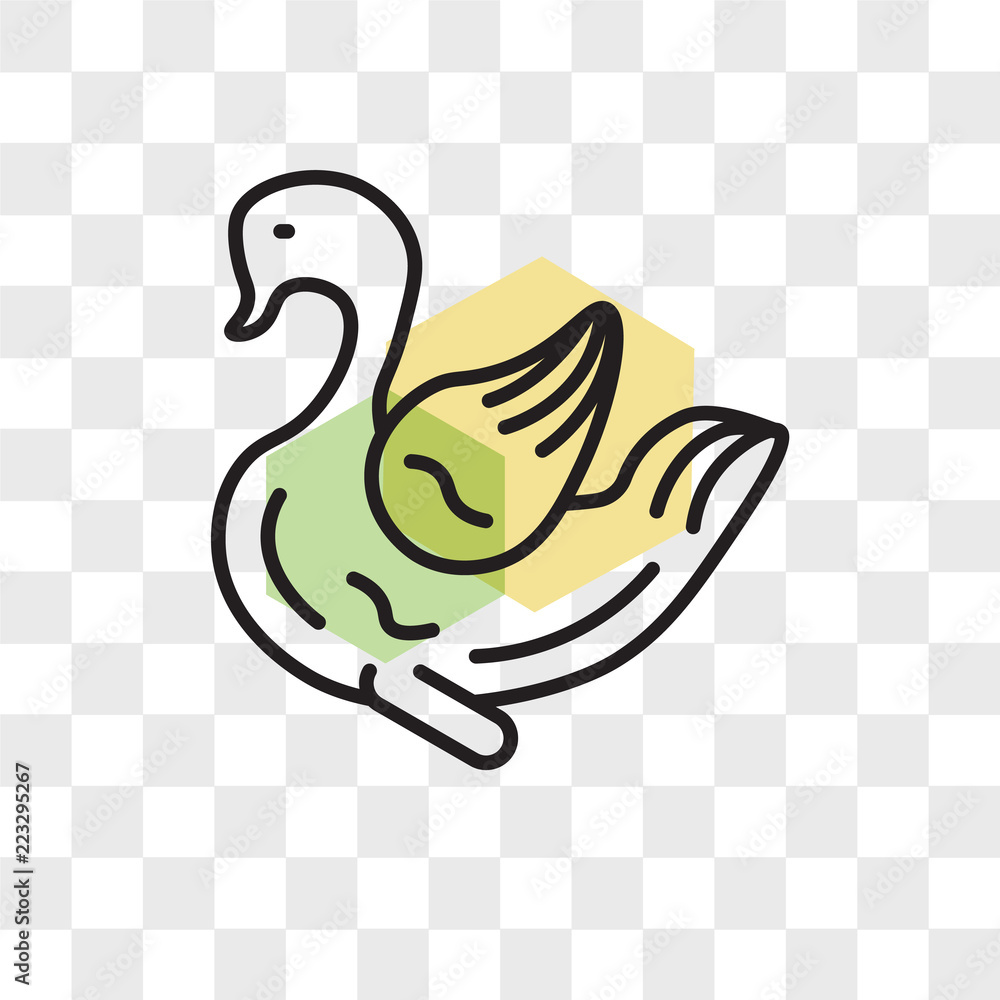 Swan vector icon isolated on transparent background, Swan logo design ...