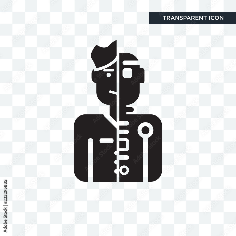 Humanoid vector icon isolated on transparent background, Humanoid logo ...