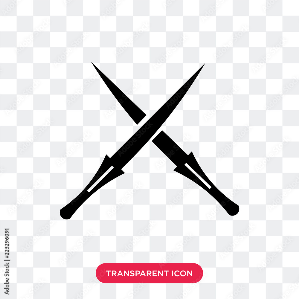 Sword vector icon isolated on transparent background, Sword logo design ...