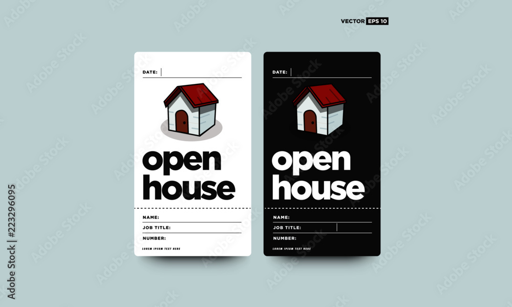 Simple House Card with Name Job and Number Details Vector Illustration ...
