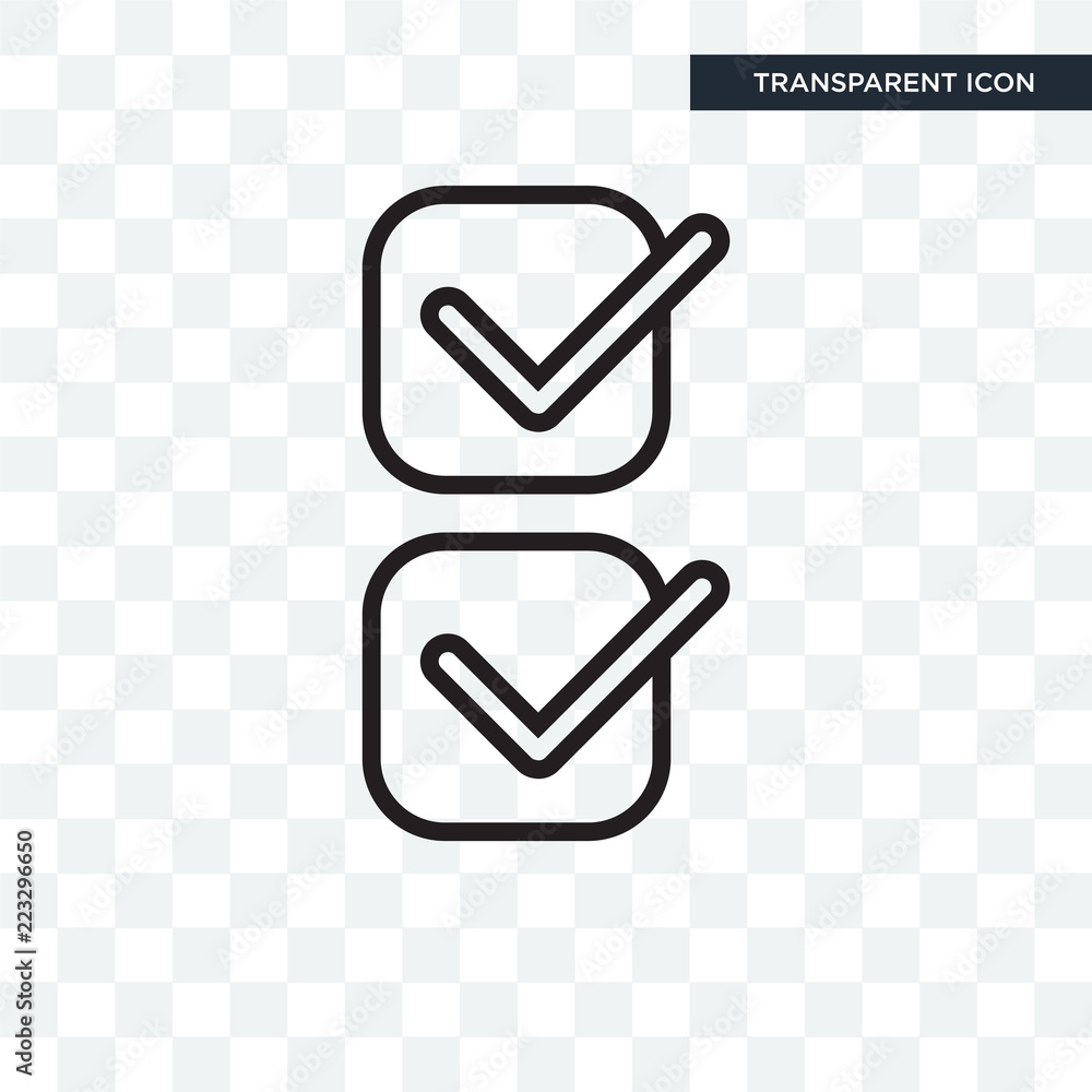 Checking vector icon isolated on transparent background, Checking logo ...