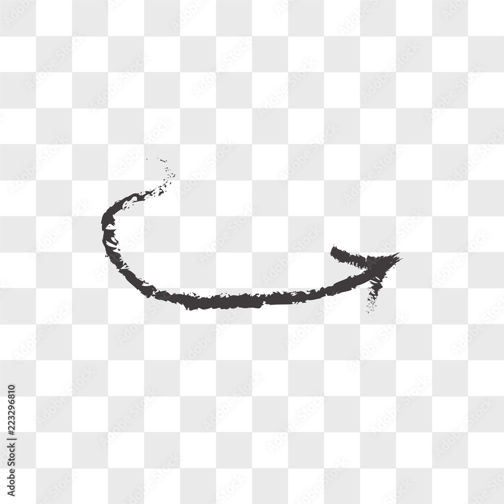 Sketched arrow vector icon isolated on transparent background, Sketched ...