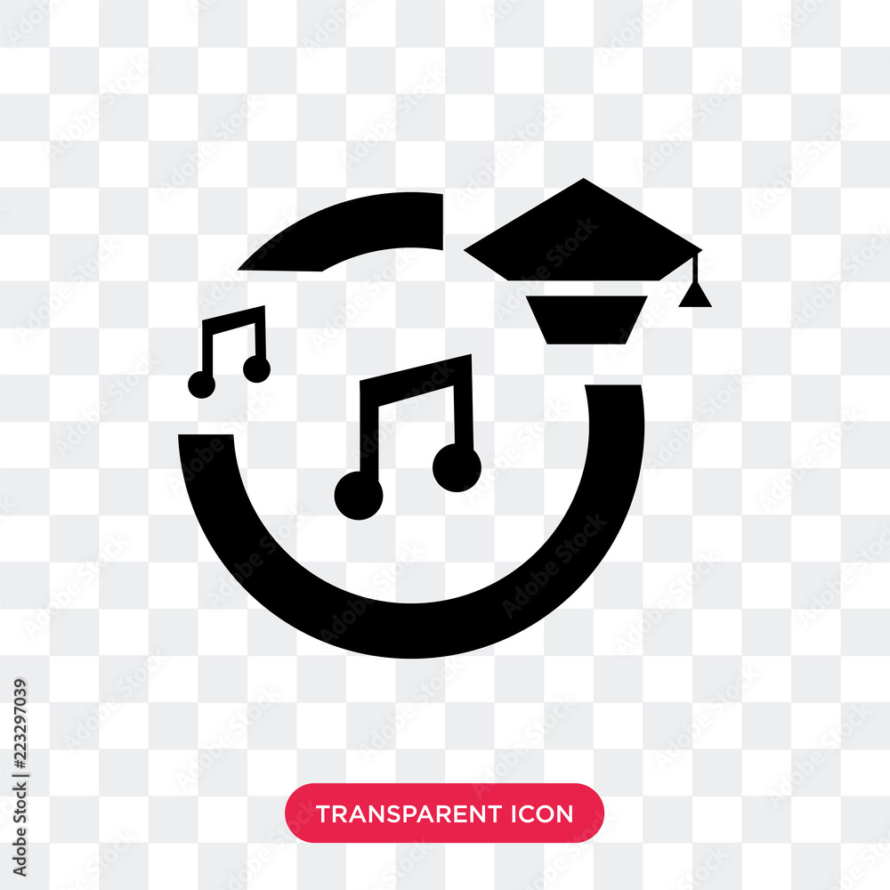 Graduation's Music vector icon isolated on transparent background ...