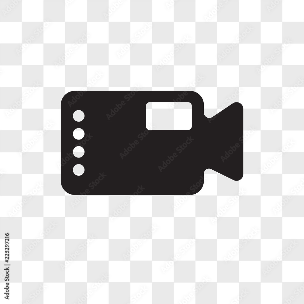 Video camera vector icon isolated on transparent background, Video ...