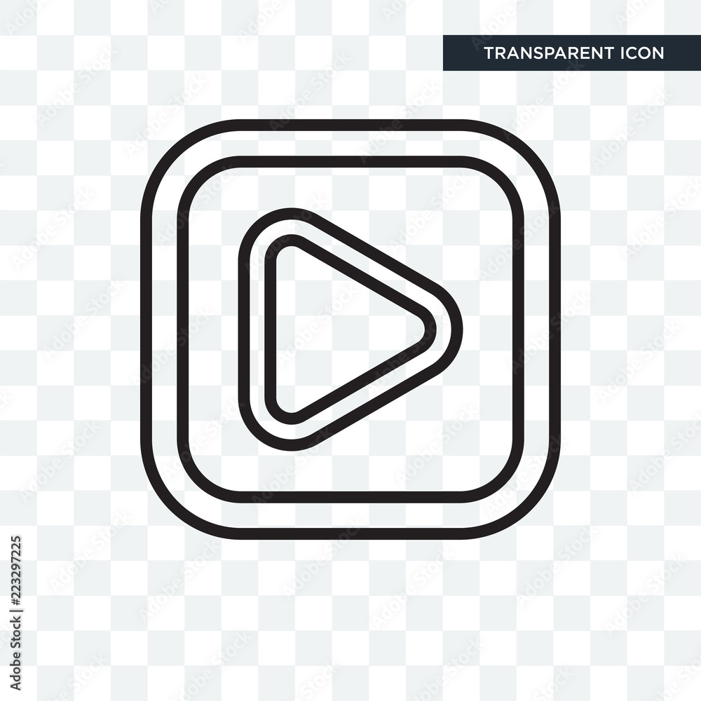 Play vector icon isolated on transparent background, Play logo design ...