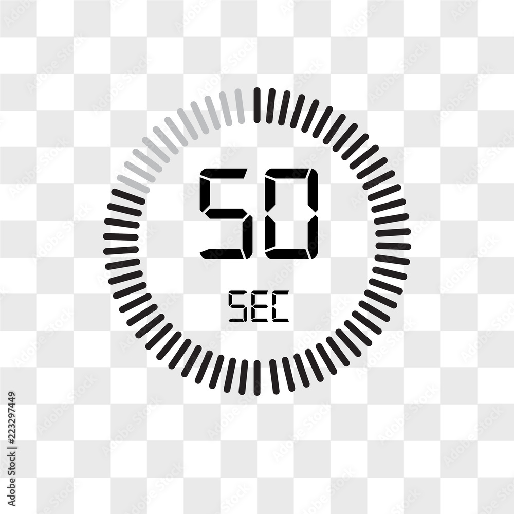 The 50 seconds vector icon isolated on transparent background, The 50 ...