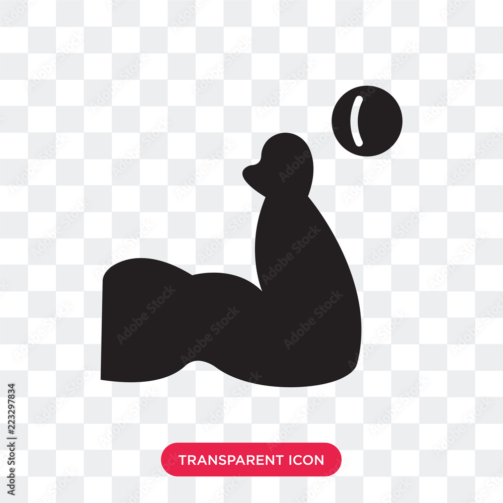 Muscle vector icon isolated on transparent background, Muscle logo ...