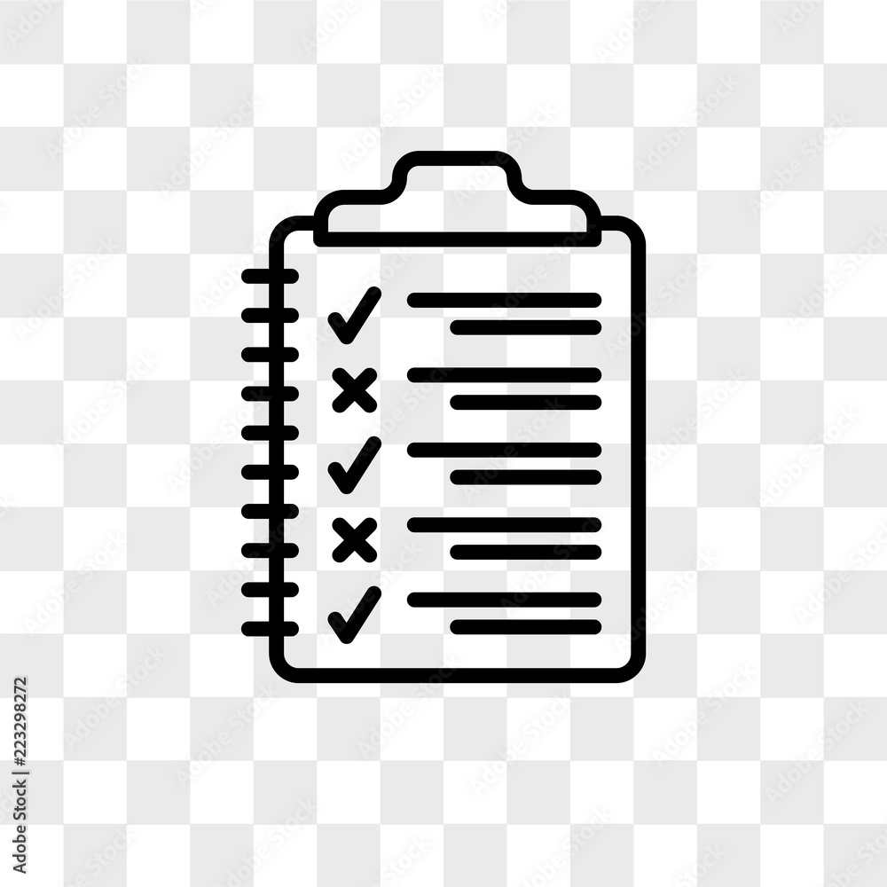 Checklist vector icon isolated on transparent background, Checklist ...