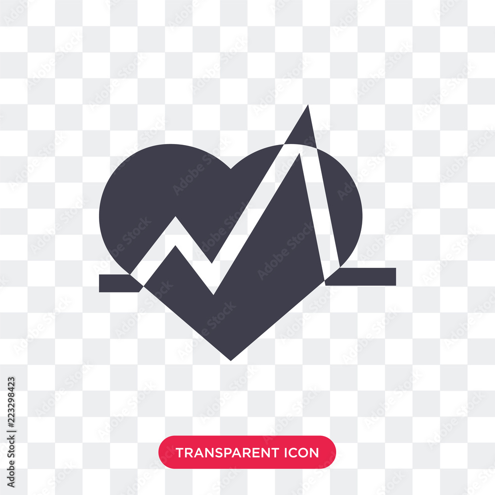 Electrocardiogram vector icon isolated on transparent background ...