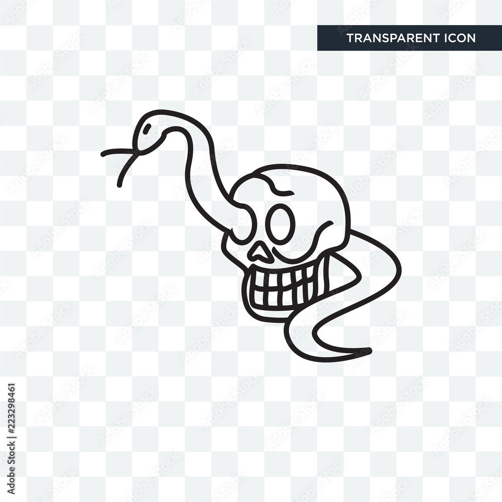 Skull and Snake vector icon isolated on transparent background, Skull ...