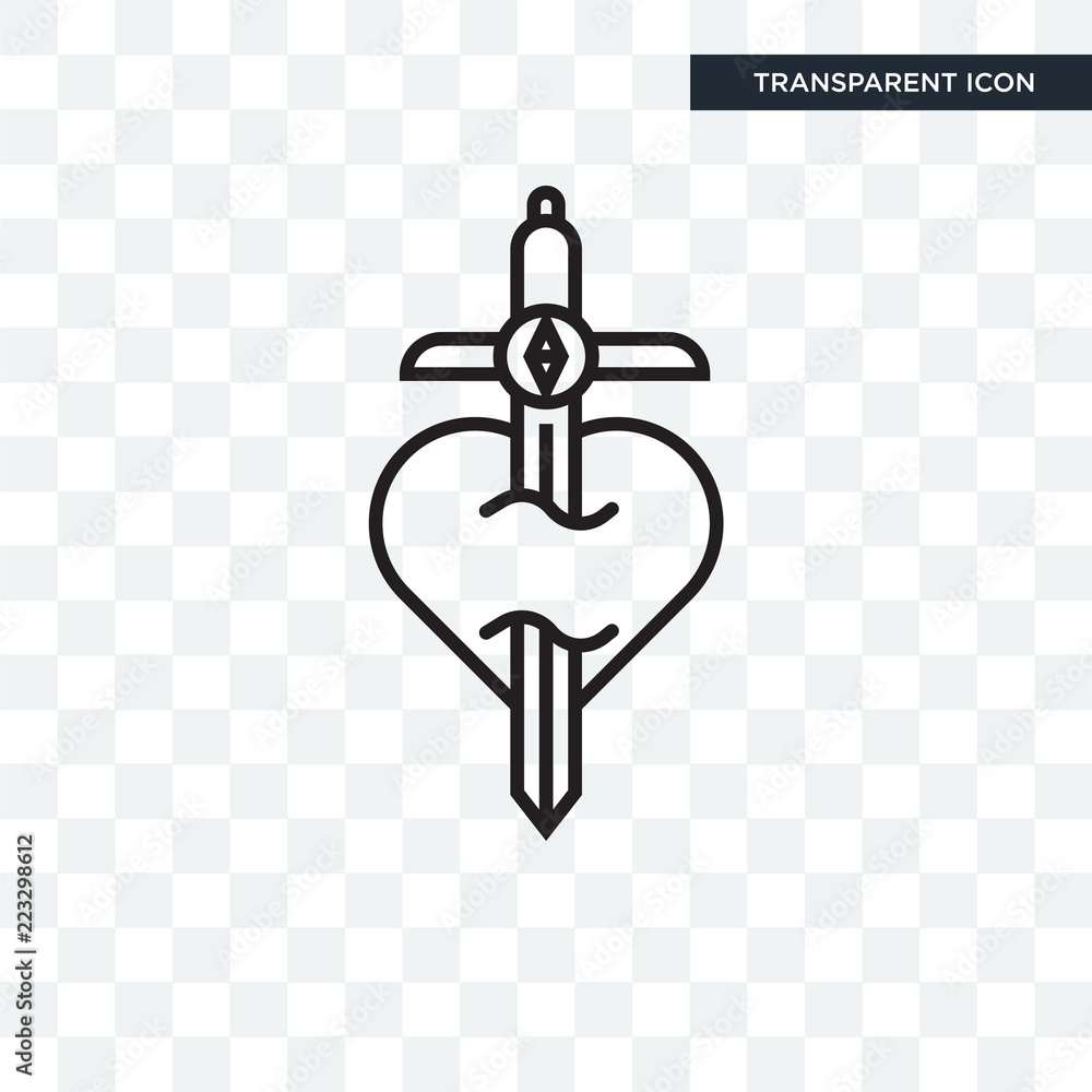 Dagger vector icon isolated on transparent background, Dagger logo ...