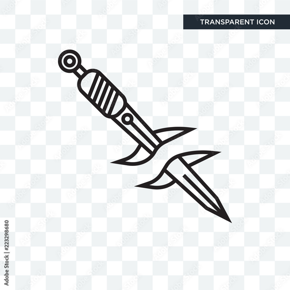 Dagger vector icon isolated on transparent background, Dagger logo ...