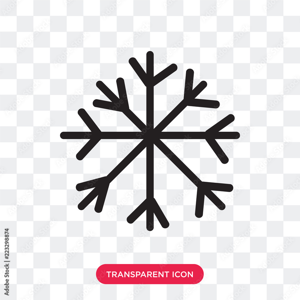 Snowflake vector icon isolated on transparent background, Snowflake ...