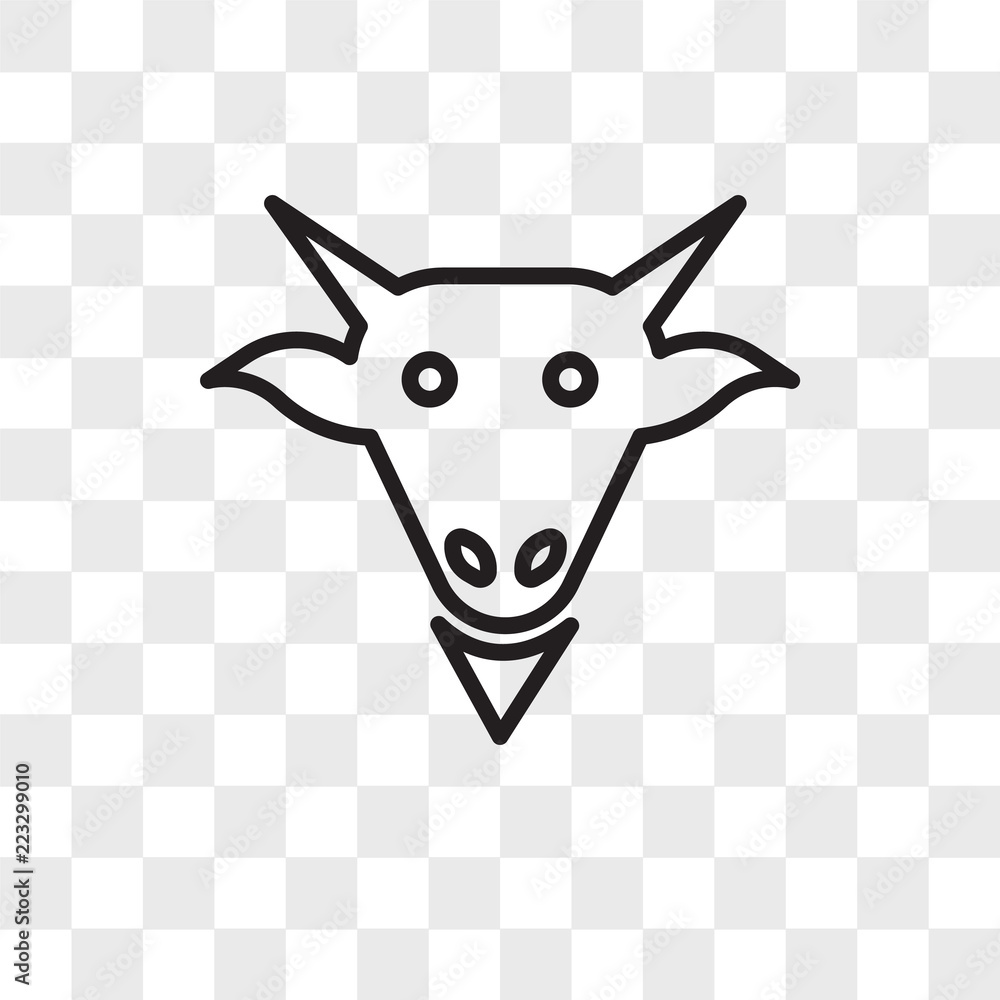 Goat vector icon isolated on transparent background, Goat logo design ...