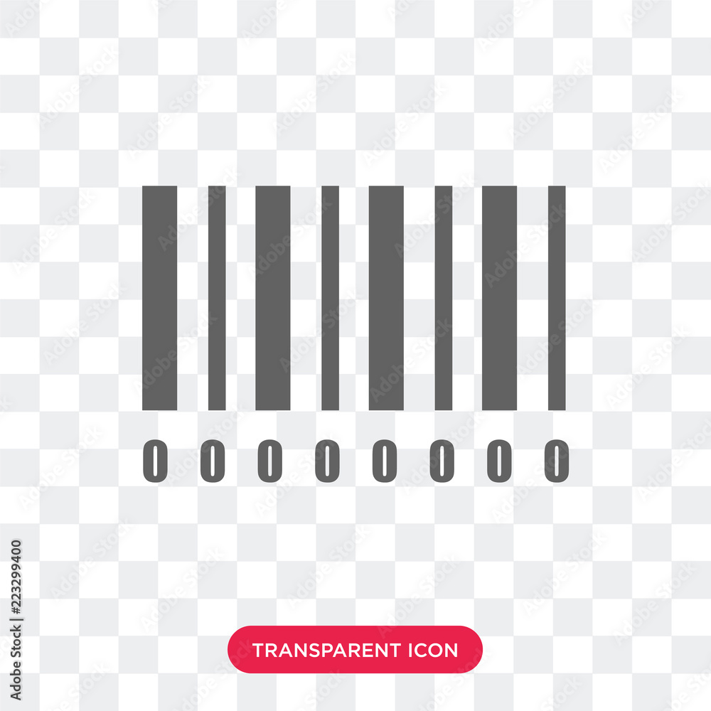 Barcode vector icon isolated on transparent background, Barcode logo ...