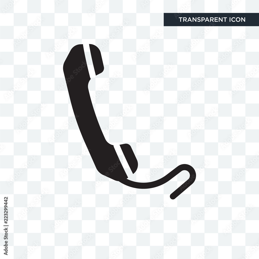Telephone receiver vector icon isolated on transparent background ...