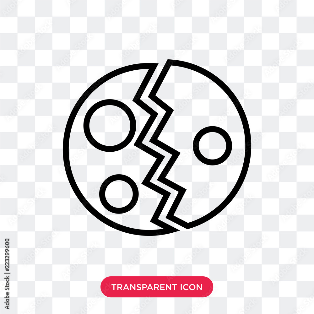 Destroyed planet vector icon isolated on transparent background ...
