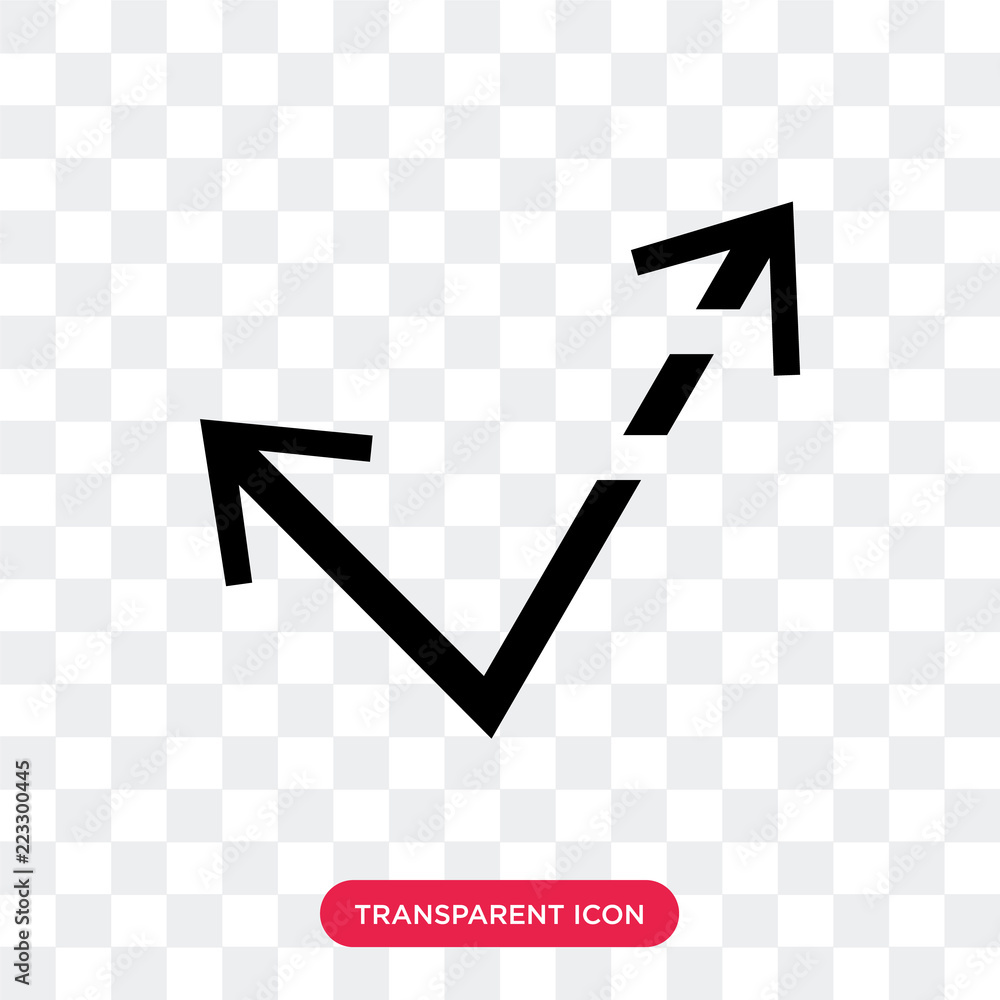 Diagonal arrow vector icon isolated on transparent background, Diagonal ...