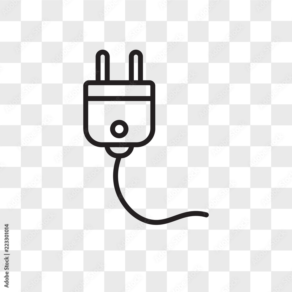Plug vector icon isolated on transparent background, Plug logo design ...