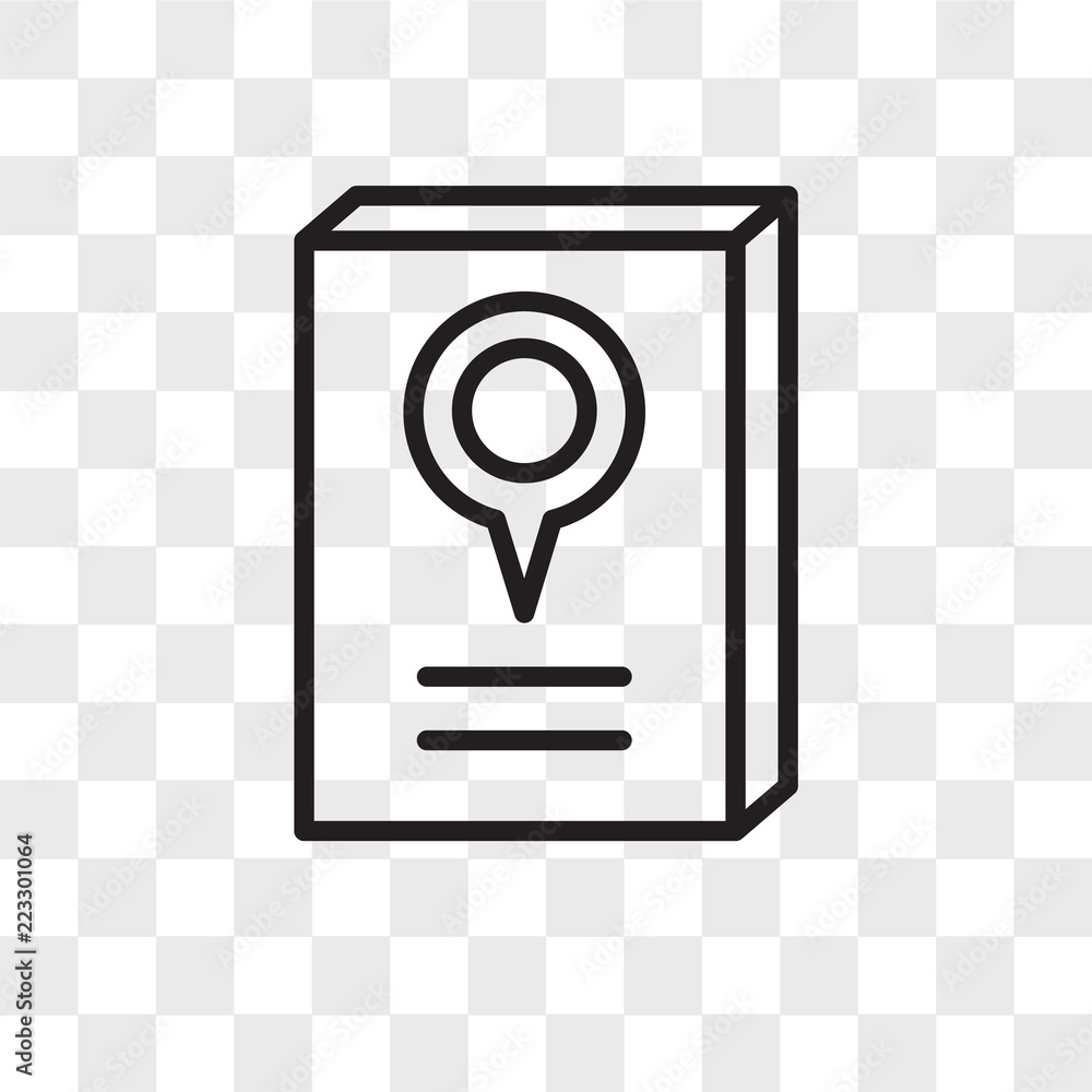 Map book vector icon isolated on transparent background, Map book logo ...