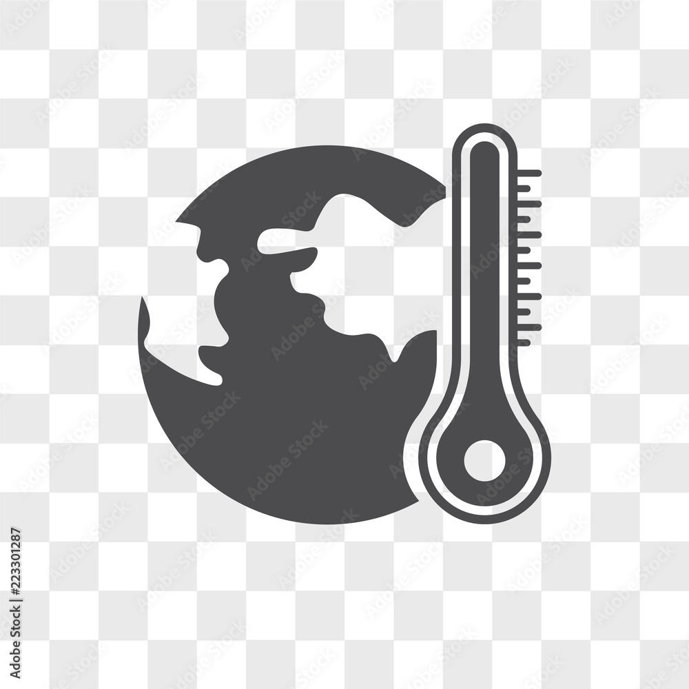 Global warming vector icon isolated on transparent background, Global ...