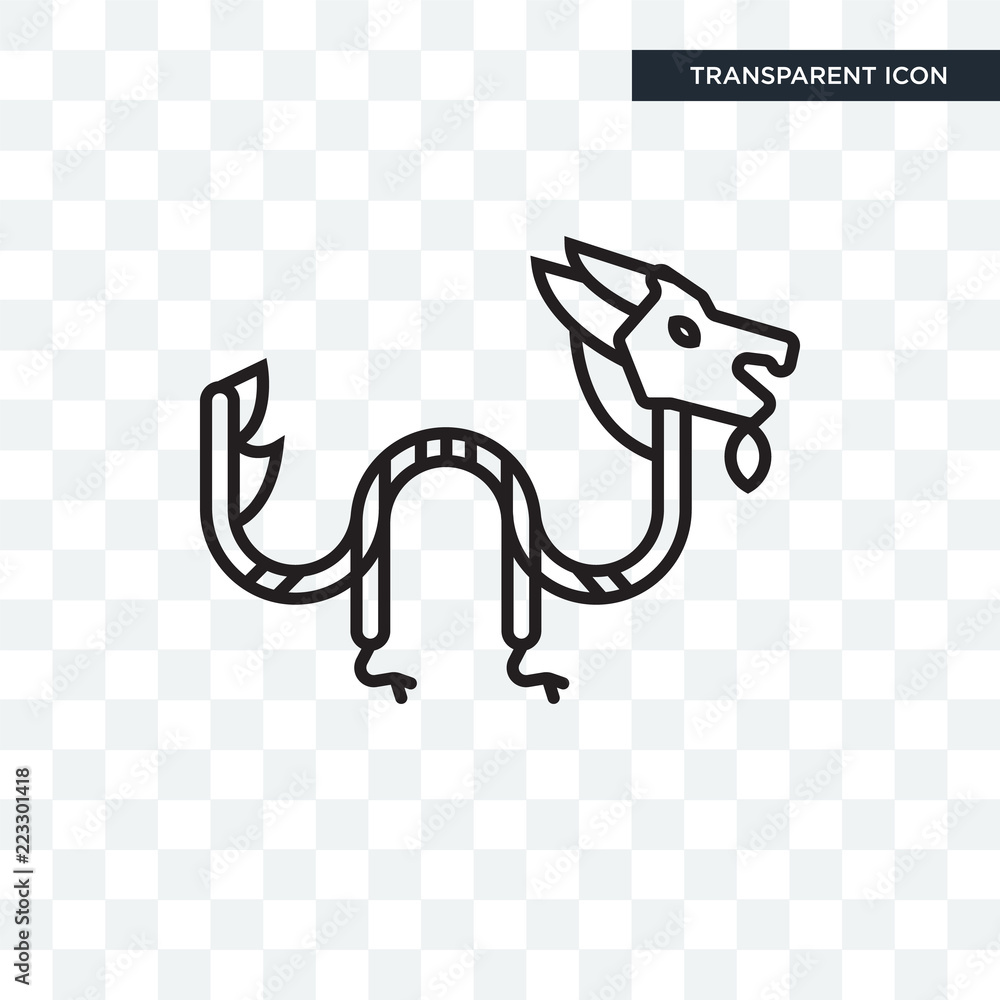Dragon vector icon isolated on transparent background, Dragon logo ...