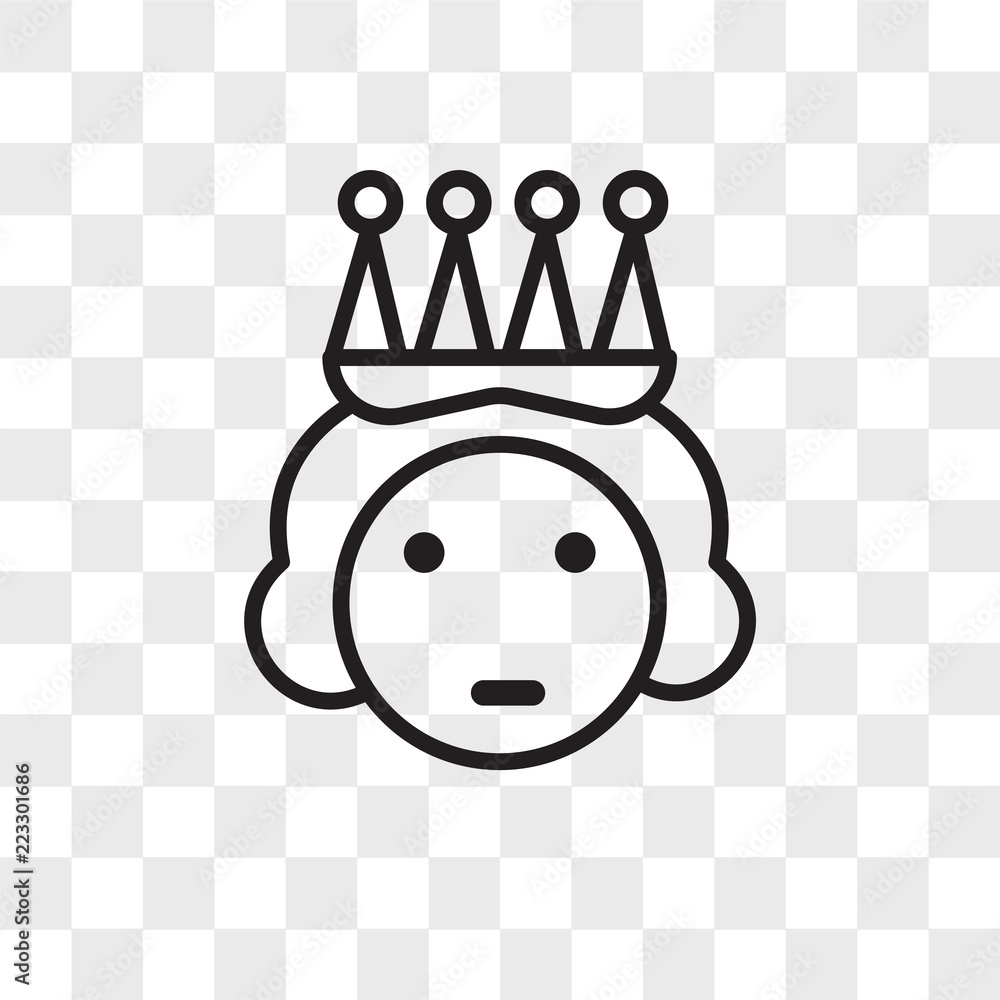 Queen vector icon isolated on transparent background, Queen logo design ...