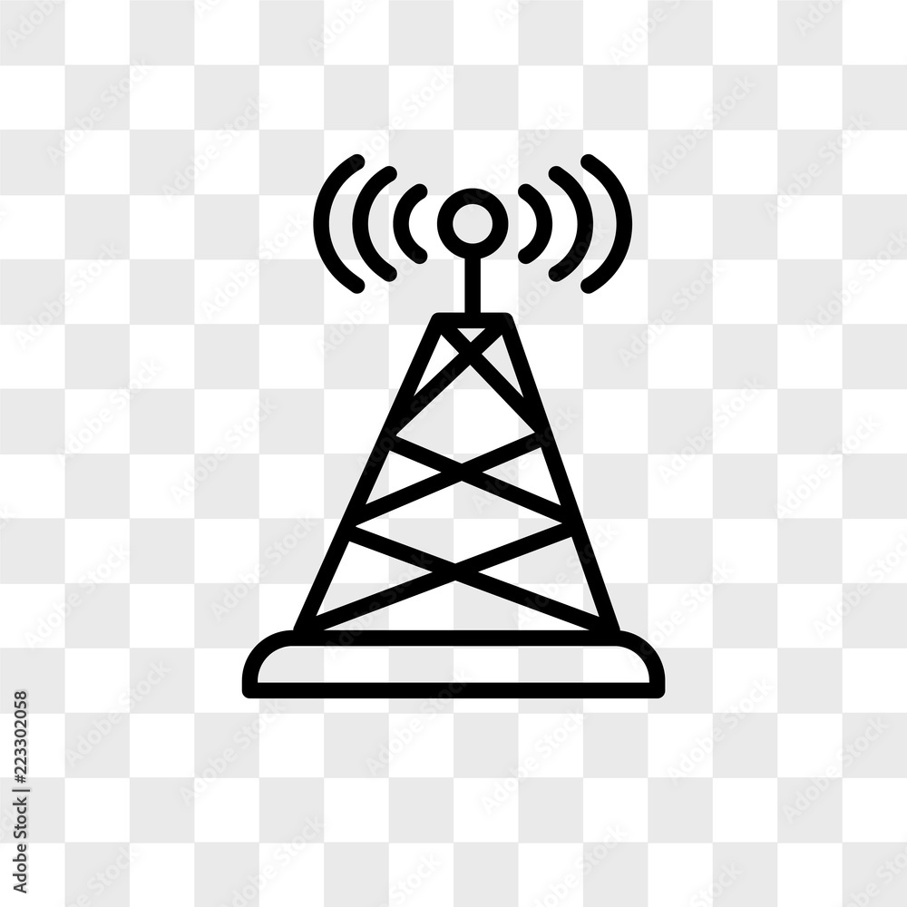 Antenna vector icon isolated on transparent background, Antenna logo ...