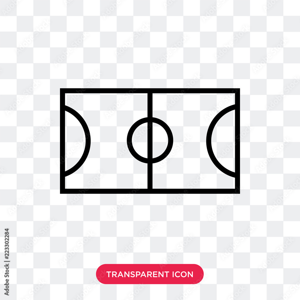 Football field vector icon isolated on transparent background, Football ...