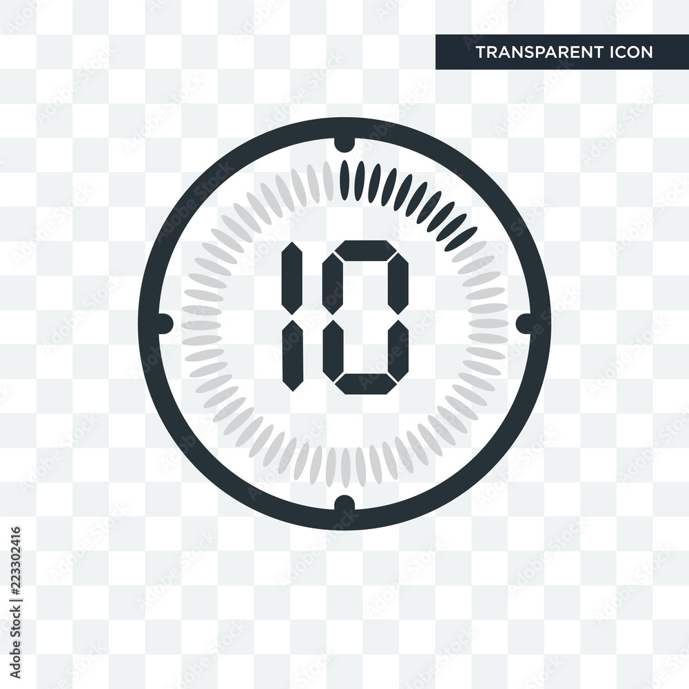 The 10 minutes vector icon isolated on transparent background, The 10 ...