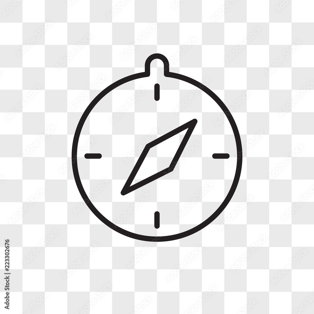 Compass vector icon isolated on transparent background, Compass logo ...