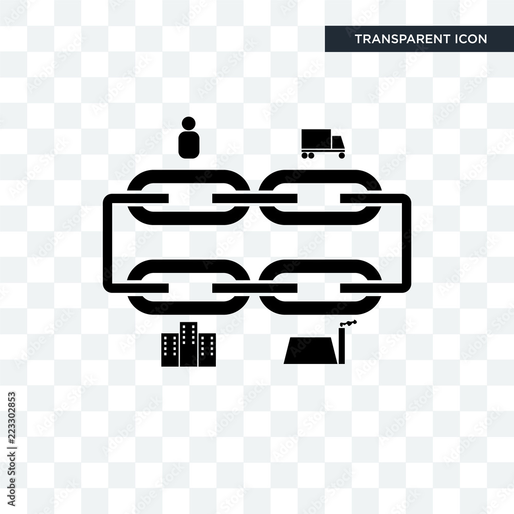 supply chain vector icon isolated on transparent background, supply ...