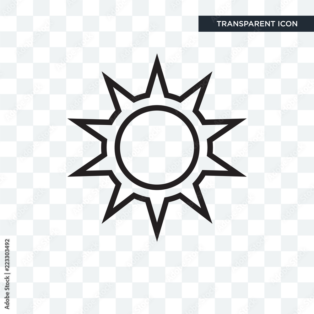Sun vector icon isolated on transparent background, Sun logo design ...