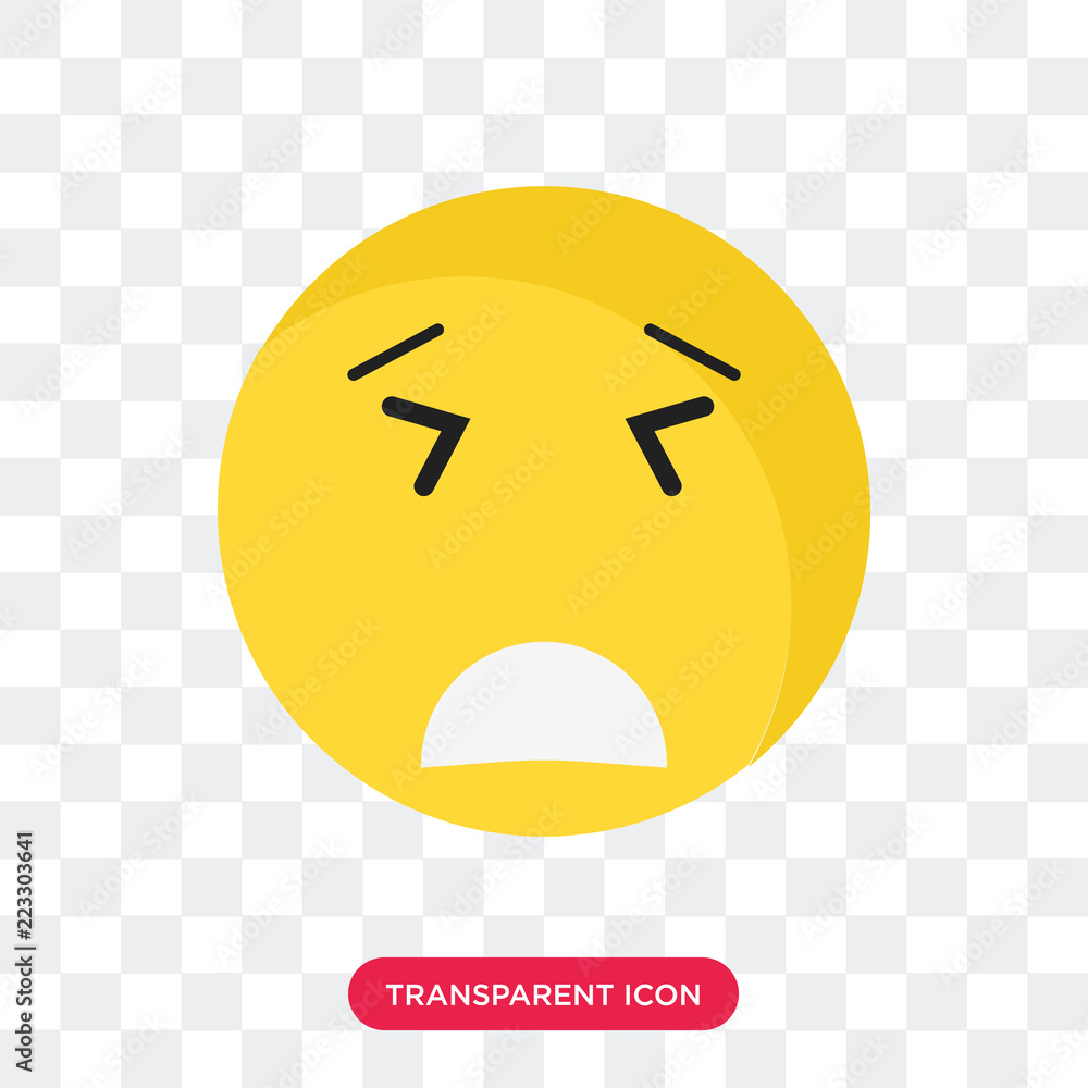 Desperate smile vector icon isolated on transparent background ...