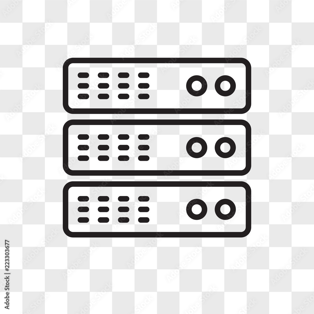 Server vector icon isolated on transparent background, Server logo ...