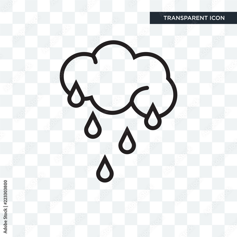 Rain vector icon isolated on transparent background, Rain logo design ...