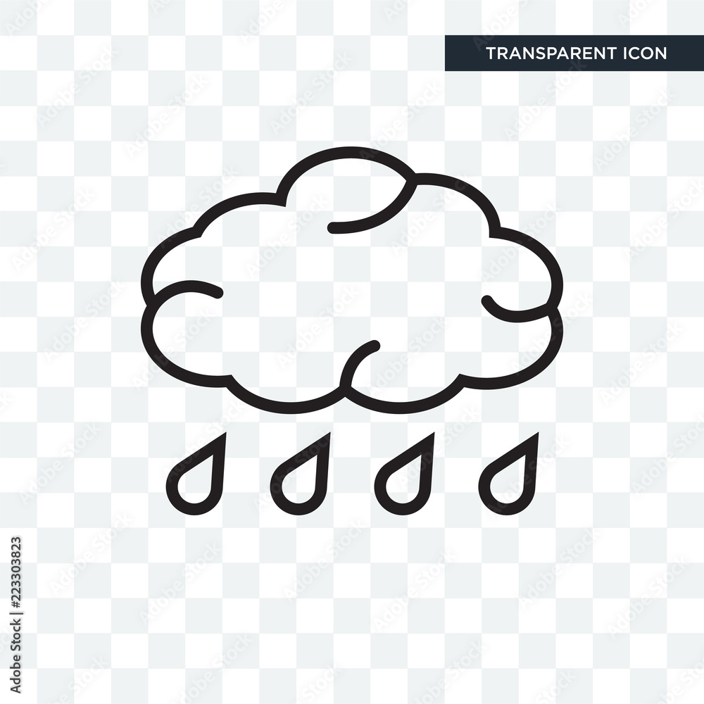 Rain vector icon isolated on transparent background, Rain logo design ...
