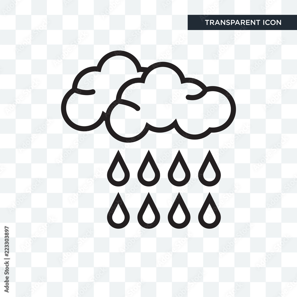 Rain vector icon isolated on transparent background, Rain logo design ...