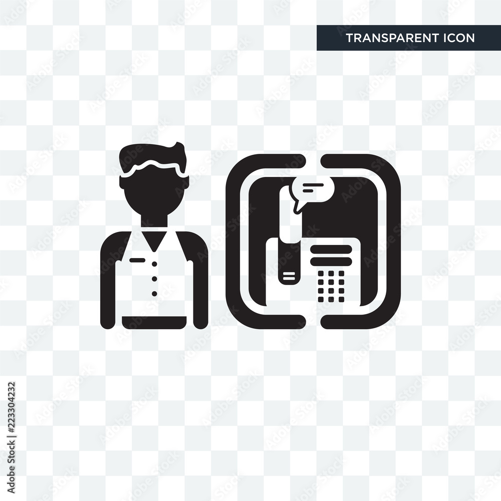Receptionist vector icon isolated on transparent background ...
